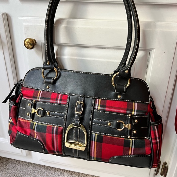 Chaps | Bags | Chaps Red Plaid Shoulder Bag | Poshmark